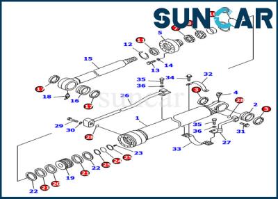 China Oil Resistance 707-99-27500 Bucket Cylinder Seal Kit PC130F-7 Komatsu Excavator Sealing Kit for sale