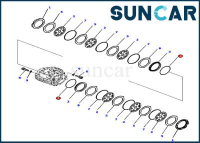 Cina 423-33-31411 cariC.A.Tori ad alta pressione della ruota di KOMATSU Front Axle Seal Ring Fits For WA380-7 in vendita
