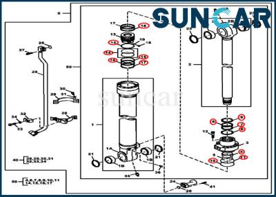 China John Deere AH225137 Bucket Repair Seal Kit 2154D 225DLC Excavator Hydraulic Service Kit for sale