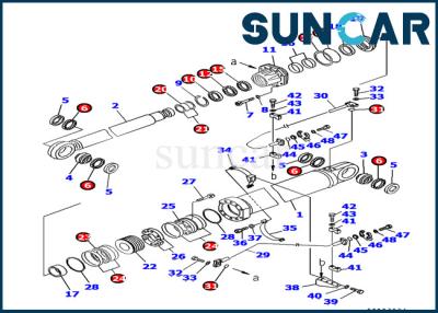 China Komatsu Excavator 707-99-87730 Boom Hydraulic Cylinder Seal Kit Sealing Kits Fits PC1800-6 for sale