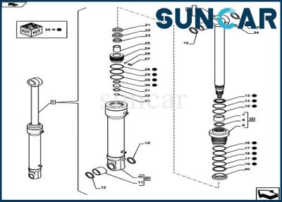 China CX80C Case LZ12030 Swing Cylinder Seal Kit OEM Hydraulic Seal Replacement Kit for sale