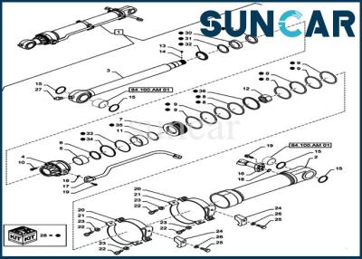 중국 LZ013800 버킷 교체 키트 CX490D LC CX490D RTC CASE 실린더 씰 수리 키트 판매용