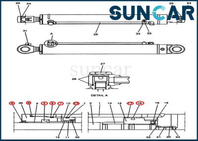 China PH01V00014R300 Swing Cylinder Repair Seal Kit Fits CX47 Case Excavator Engineering Construction for sale