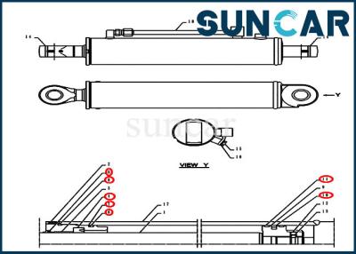China PH01V00006R100 Angle Cylinder Seal Kit Dozer Service Kit Fits CX55BMSR CX55B Case Models for sale