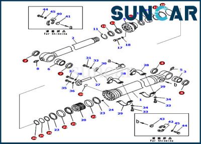 China 721-98-00710 Seal Kit Bucket Cylinder For KOMATSU PC210-11 PC228USLC-11 Hydraulic Service Parts for sale