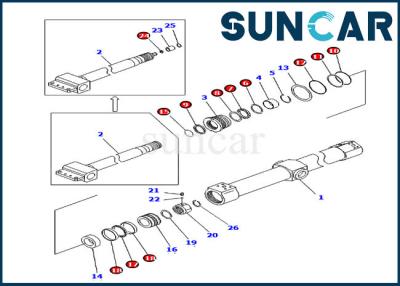 China KB3011A-00203 Slide Cylinder Service Kit KB3011A00203 PC200SC-6 Komatsu Replacement Seal Kit for sale