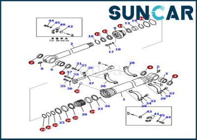 China PC210LC-11 PC228US-11 Models Komatsu 721-99-47131 Arm Cylinder Seal Repair Kit Excavator Oil Seal Kits for sale