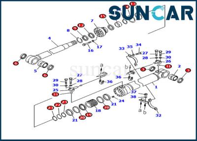 China 707-99-50780 7079950780 Arm Cylinder Seal Repair Kit Fits PC228US-8 PC228USLC-8 Model Excavator for sale