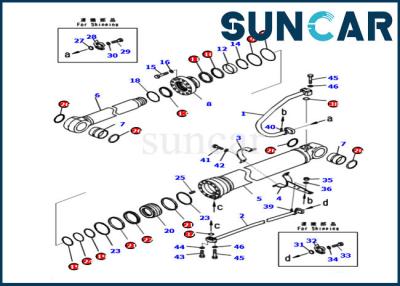 China Komatsu 721-98-04330 Boom Sealing Kit For 7219804330 PC290LCI-11 Repair Kit Hydraulic Cylinder for sale