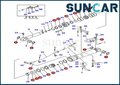 China 707-99-67280 Arm Oil Seal Kit Hydraulic Cylinder For PC300-6 PC300-6Z Komatsu Excavator Service Kit for sale