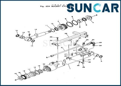 China Bucket Cylinder Repair Kit 20T6376105 20T-63-76105 Bucket Cylinder Seal Kit For PC40-1 PC40-2 Komatsu for sale