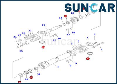 Cina Guarnizione eccellente Kit Fits GD825A-2 del cilindro della fodera 707-98-35110 di Kit Komatsu 7079835110 della guarnizione del cilindro dello spostamento del lato della barra di traino in vendita