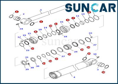 中国 バケツ シリンダー シールのキット小松PC490LCI-11バケツ シリンダー修理用キットのための721-98-01740 721-98-01740 販売のため