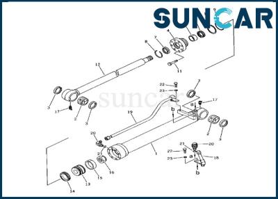 China Bucket Cylinder Repair Kit 201-63-02030 2016302030 Bucket Cylinder Sealing Kit Komatsu For PC60-5 PC50UU-1 for sale