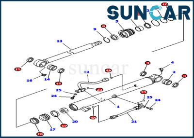 Cina Guarnizione Kit For North America Excavator di riparazione del cilindro del secchio di PC40MRX-1 PC45MRX-1 KOMATSU 707-98-25970 in vendita