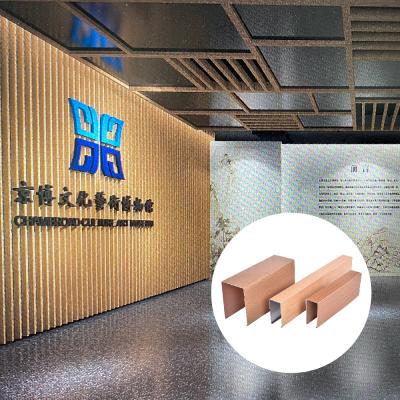China Soundproof Waterproof Aluminium Ceiling Tile U Shaped For Building Decoration for sale