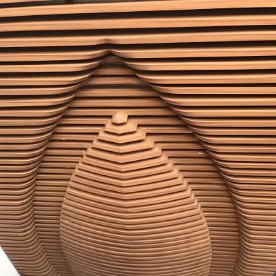 China Aluminium Baffle Ceiling U Shape Linear Square Tube Wood Pattern Metal Drop Ceiling Panels for sale