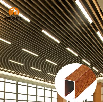 China Interior Decorative Ceiling Panels Suspended U Shape Ceiling Tiles Aluminium Linear Baffle Ceiling for sale