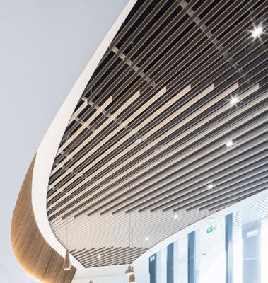 Cina Decorazione Legno Grano Finitura Trave Ufficio Aluminico Baffle soffitto Aluminico soffitto lineare in vendita