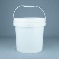 China 10L Round Plastic Packaging Container with Lid and Handle HDPE PP 10 Liter Bucket for sale