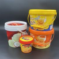 China 5L PP/HDPE Plastic Food Bucket with Handle Food Grade Storage Container for sale