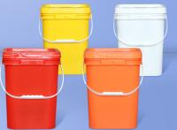 China Square Plastic Bucket 10L with Lid and Handle PP Food Grade Impact Resistant for sale