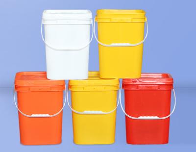 중국 충격 저항 스퀘어 플라스틱 버킷 손잡이가있는 식품 등급 판매용