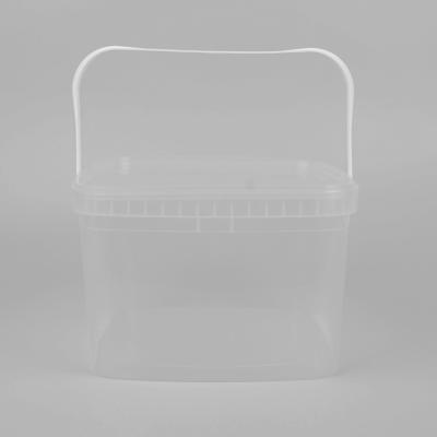 China OEM ODM Welcome 3L Transparent Plastic Bucket Clear Square Bucket For Food Pastry for sale