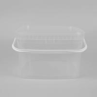 China 3L Transparent Square Plastic Bucket with Lid 19.5cm x 12cm for Food Storage and Pet Food Packaging for sale