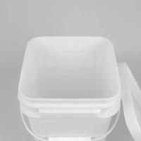 China 5L Polypropylene White Square Plastic Bucket for Detergent Food Paint for sale