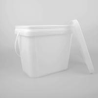 China Food Grade 6L Square Black Plastic Bucket PP PE Pail for Liquid Powder Paint for sale