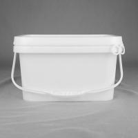 China Customized 5L PP Plastic Bucket with Lid Square Shape for Food Paint Powder for sale