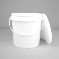 China Food Grade 1L 33oz Small Black Plastic Bucket with Handle for Ice Cream Butter Honey for sale
