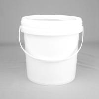 China Food Grade 1L 33oz Small Black Plastic Bucket with Handle for Ice Cream Butter Honey for sale