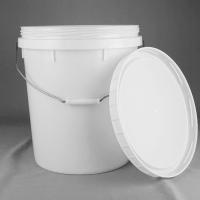 China Round Paint Bucket 25L Plastic White Pail PP HDPE 32x30x39cm for sale