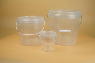China Customizable Transparent Plastic Pail with Durable Design for Food, Sauce, Cookie, Ice Cream for sale
