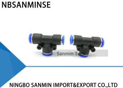 China PUT Pneumatic Push Quick Plastic Fitting Tube Union Tee Fittings Air Compressor Accessories Sanmin for sale