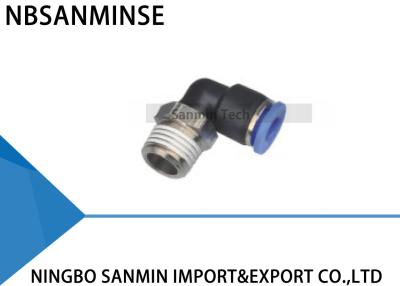 China PLN Plastic Pneumatic Parts Push In Air Male Elbow Fitting Quick Connect Components Sanmin for sale