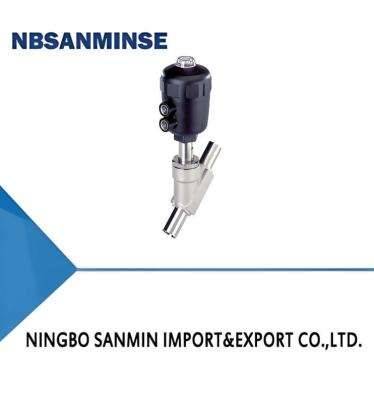 China Pneumatically operated 2/2 way angle seat valve CLASSIC   Stainless steel body with PPS actuator for sale