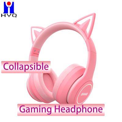Cina Gioco eccellente di Bass Stereo Gaming Headset Pinky Bluetooth sopra gli azionamenti di Cat With Mic 40mm dell'orecchio in vendita