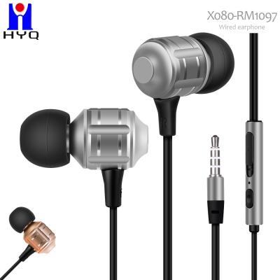 Cina Spigola pesante 3.5Mm metallici in cuffie dell'orecchio con la cuffia avricolare di Mic Volume Control Stereo Metal in vendita