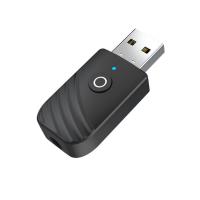 China USB Bluetooth 5.0 Wireless Audio Transmitter Receiver Adapter 10m Range Black for sale