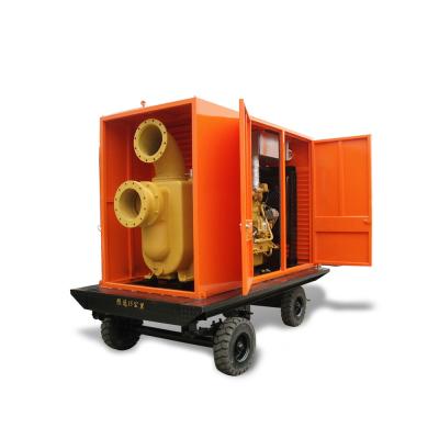 China 6 inch Non clog self priming diesel water dewatering pump with mute box for sale