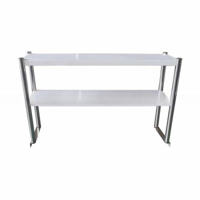 China Custom logo gepolijst roestvrij staal plank Twee-tier countertop overshelf voor wastafel en tafel Te koop