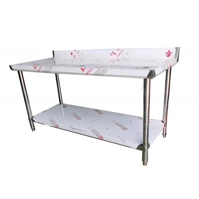 Chine Table de cuisine en acier inoxydable de taille régulière Table de travail avec backsplash à vendre