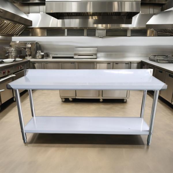 Quality Smooth Polished Restaurant Stainless Steel Kitchen Table Regular Size Work Table for sale
