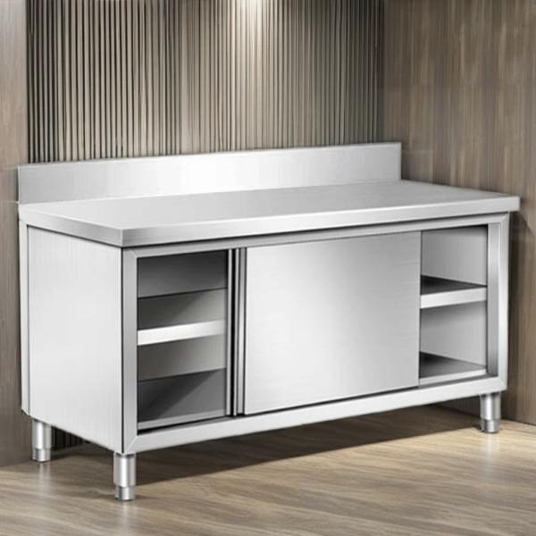 Quality Smooth Polished Restaurant Stainless Steel Kitchen Table Regular Size Work Table for sale