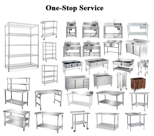 Quality Commercial Kitchen Storage Cabinets With Sink , 201 304 Steel Kitchen Shelves for sale