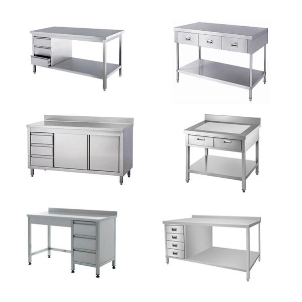 Quality Custom Logo Commercial Kitchen Table With Drawer , Stainless Steel Work Cabinet for sale