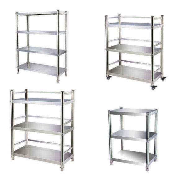 Quality Hotel Restaurant Stainless Steel Kitchen Storage Rack Shelf Three Layer Custom for sale